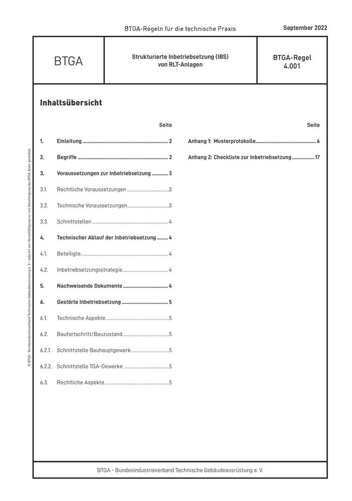 BTGA-Regel zur strukturierten Inbetriebsetzung von RLT-Anlagen | IKZ