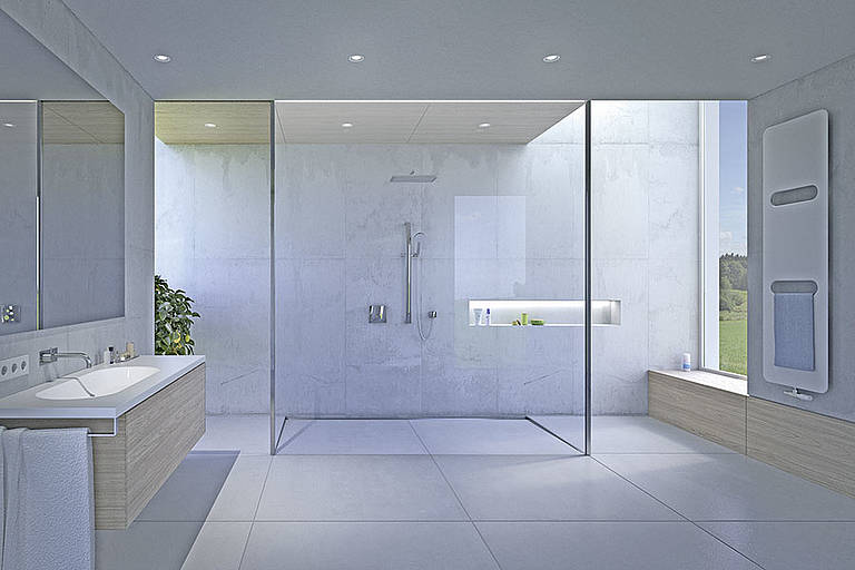 Glassdouche: Mega-Dusche für grenzenloses Duschvergnügen | IKZ